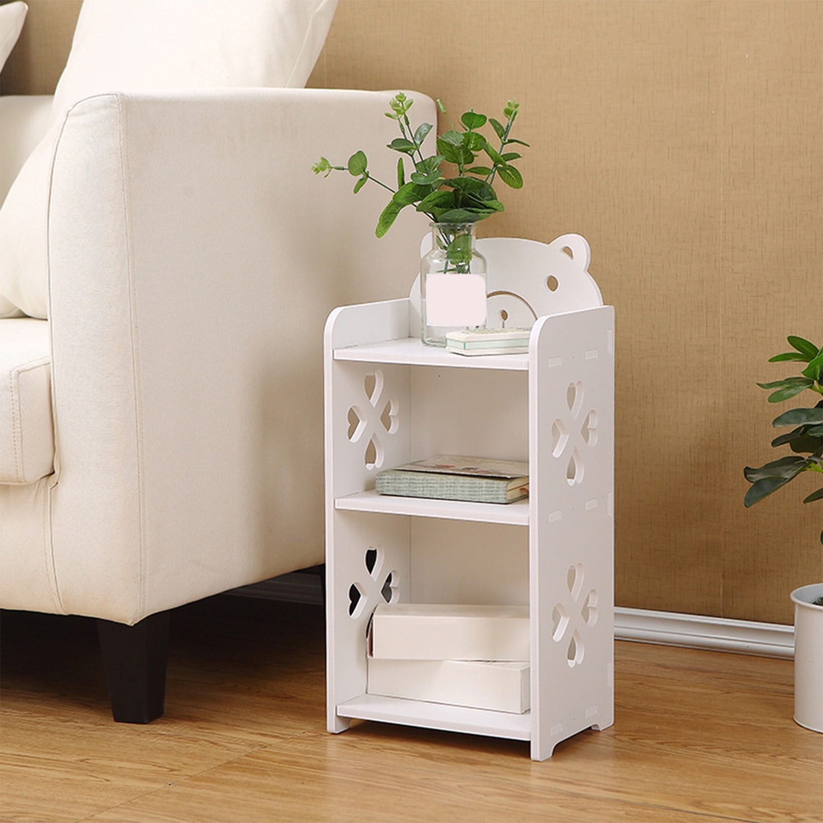 Nightstand Bedside Table, Storage Organizer Cabinet, PVC Waterproof ...