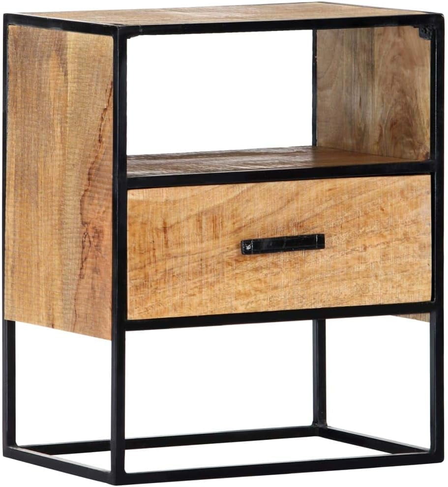 Nightstand Brown and Black Night Cabinet Bedside Table for Bedroom Storage - Walmart.com