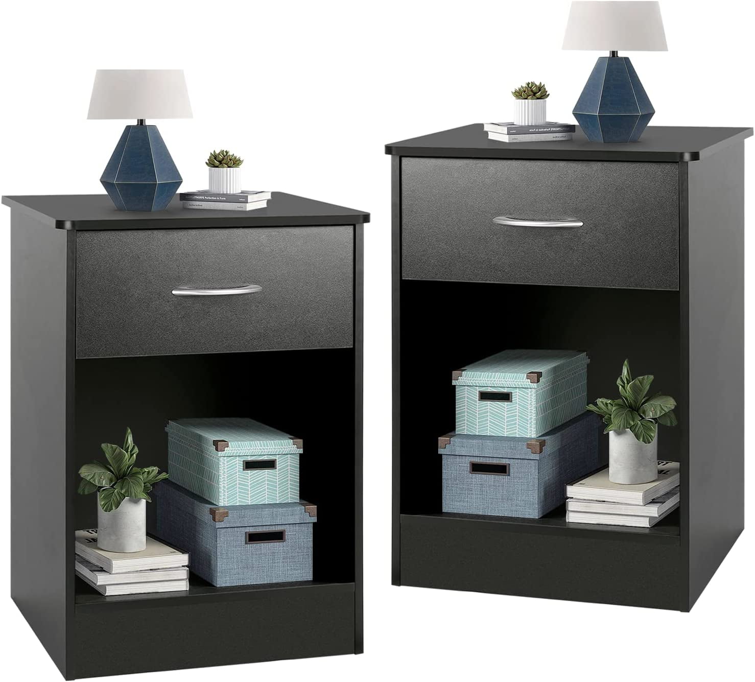 Nightstand with Drawer, Bedside Table Side Table for Small Place, Bed ...