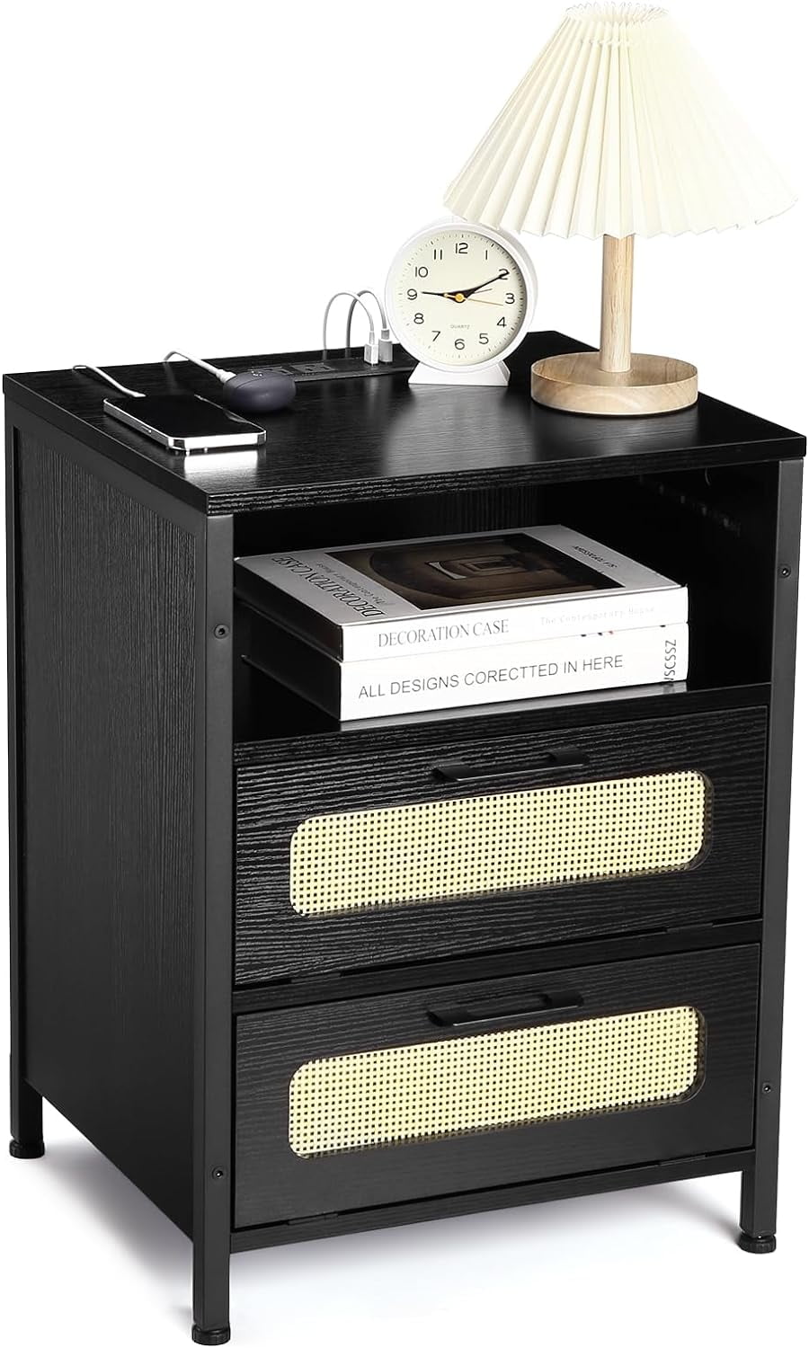 Nightstand with Fast Charging Station, End Tables Living Room with USB ...