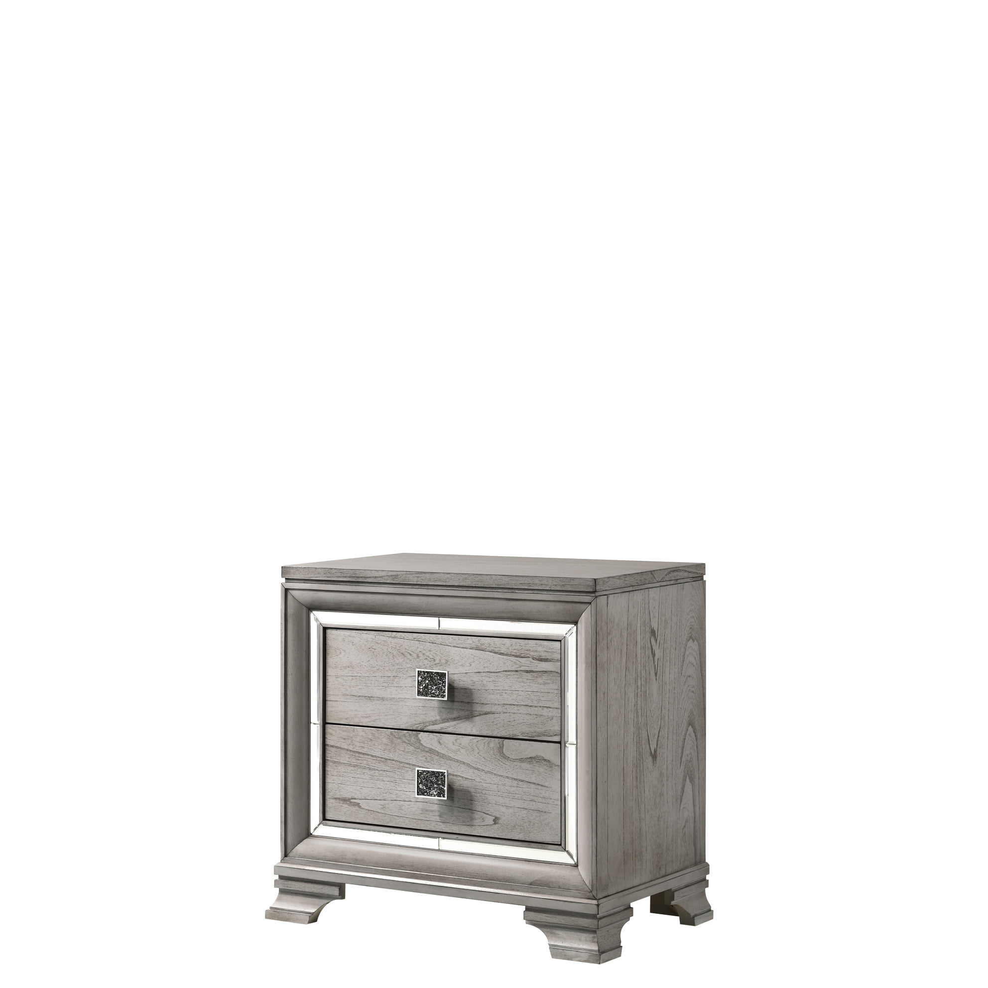 Nightstand In Gray , Mirrored Appealing Attributes, Exceptional Square ...