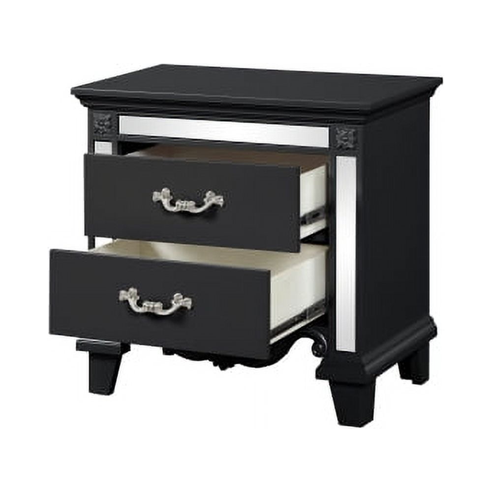 Nightstand, Mid Century Modern Nightstand Wood Bed Side Table with 2 ...