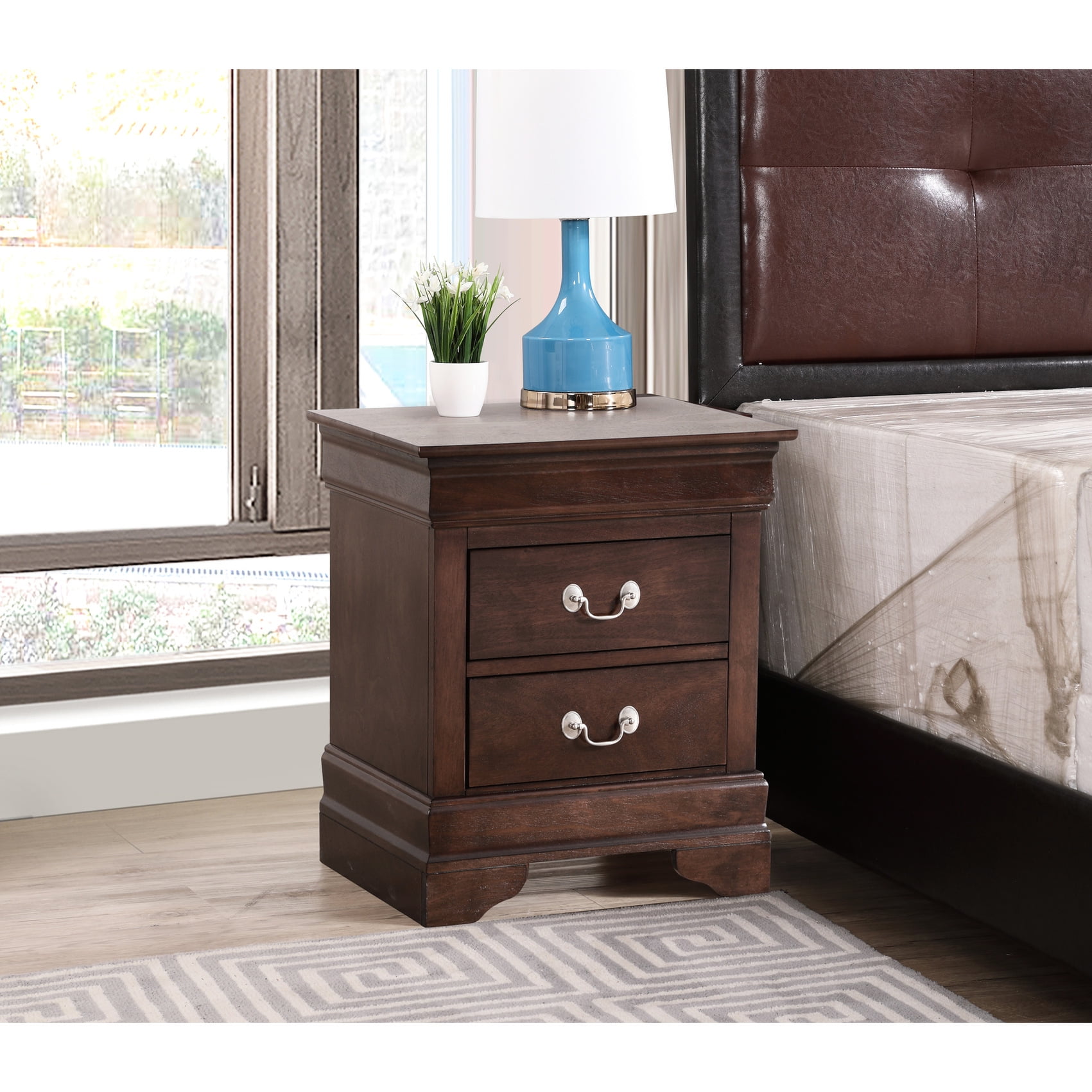 Nightstand | Traditional Bedroom Use with Carved Bases | Constructed ...