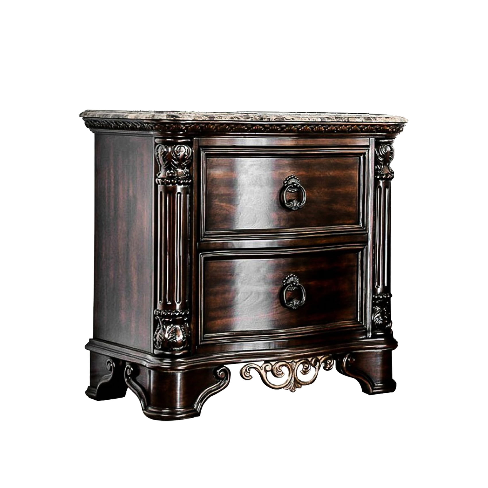 Nightstand with 2 Drawers | Create Elegant Bedroom Space | Solid Wood ...