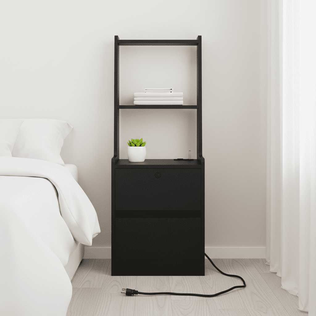 Nightstand with Charging Station & Voice-Controlled Night Light ...