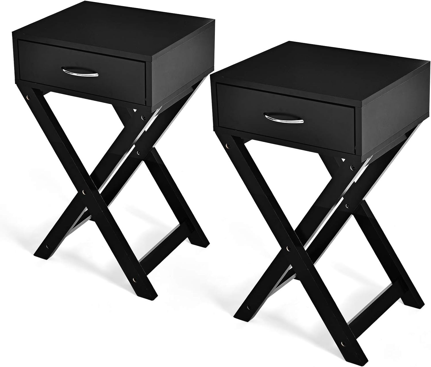 Nightstand with Drawer X-Shaped Design Sofa Side Table for Living Room ...