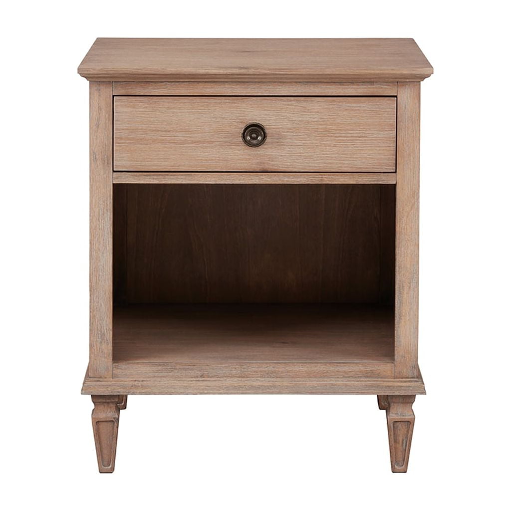 Nightstand with Drawer and Open Shelf, Bedside Table with Solid Wood ...