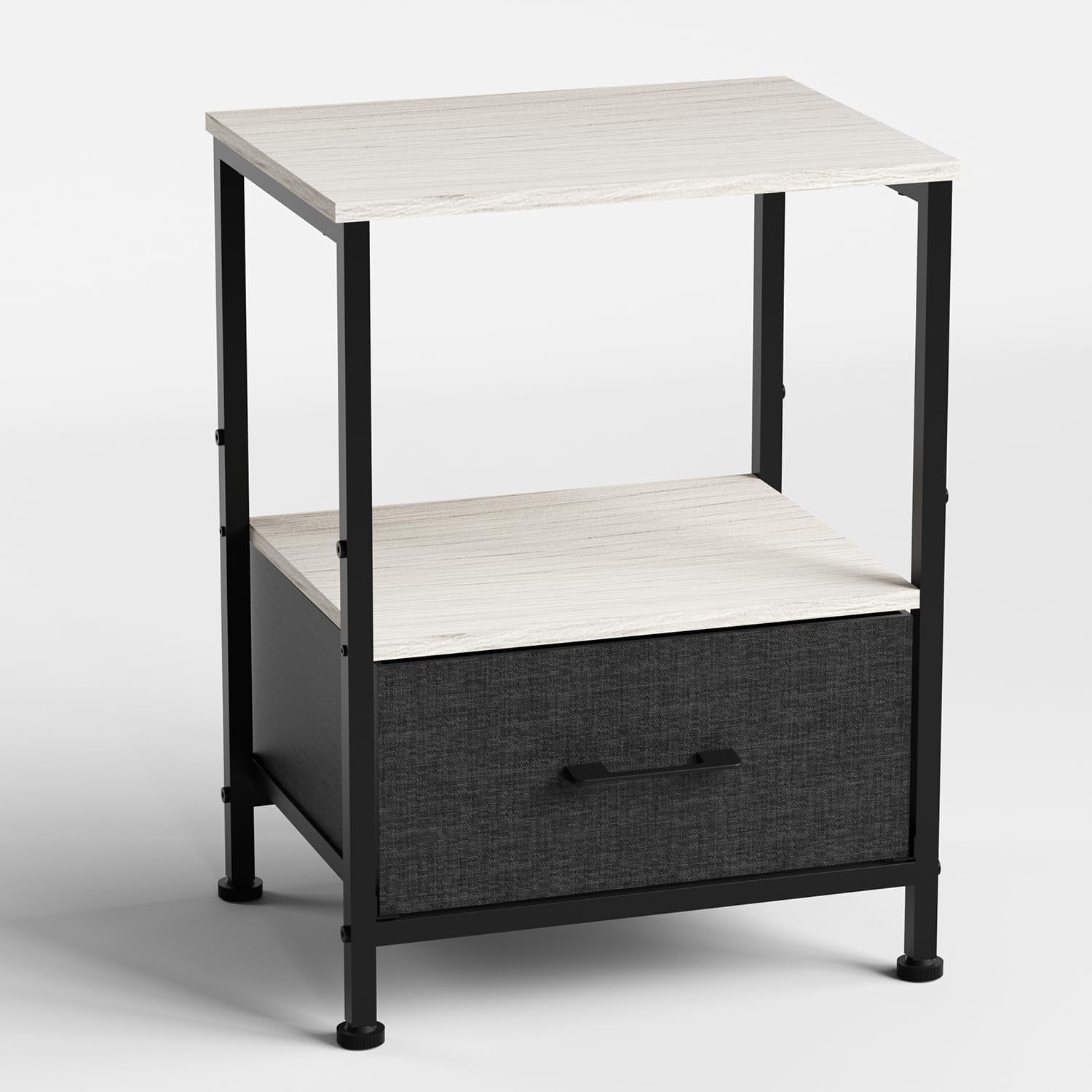 Nightstand with Fabric Drawers, 2-Tier Storage Side Table,End Table ...