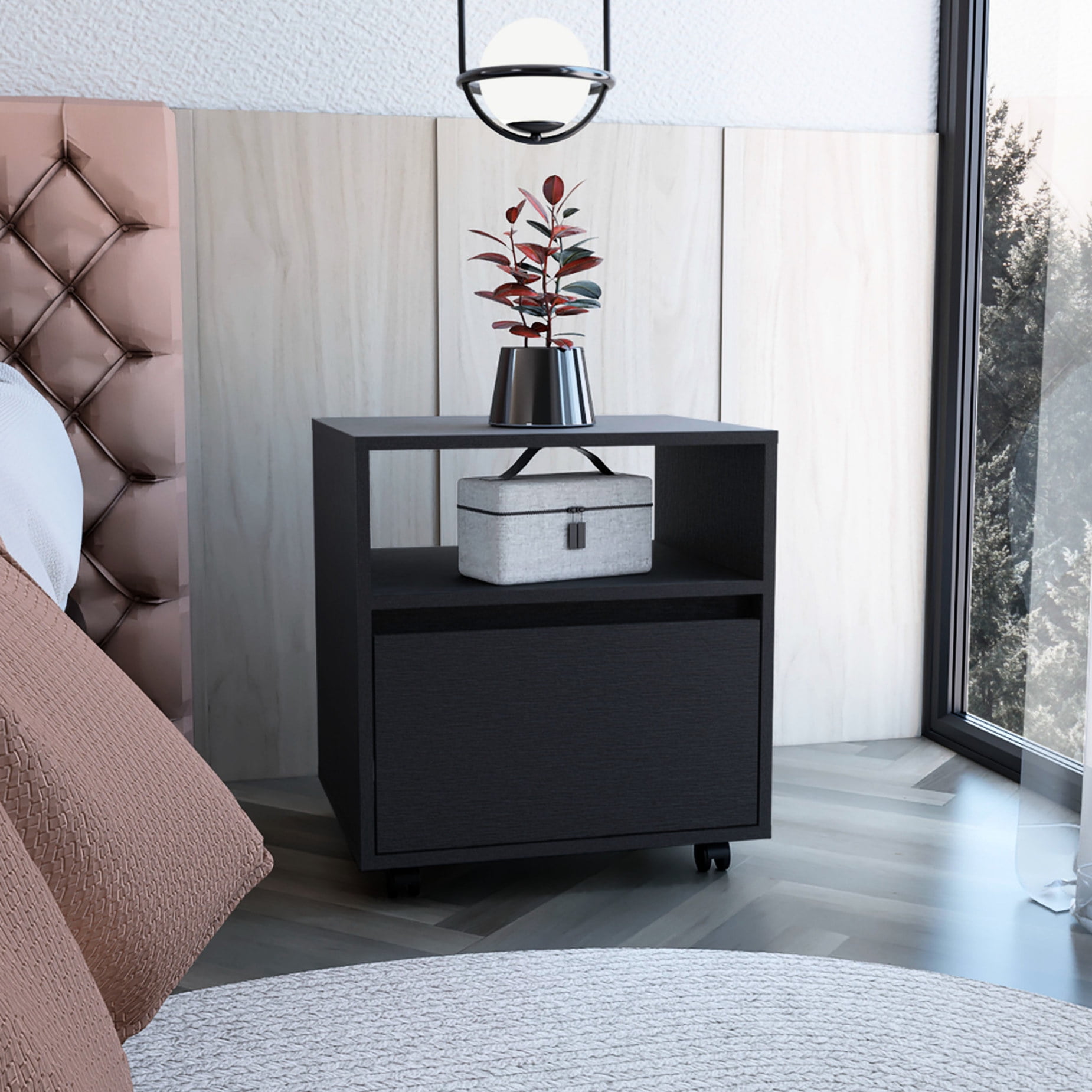 Nightstand with One Drawer+Divided Storage”-“Limited Space Rooms ...