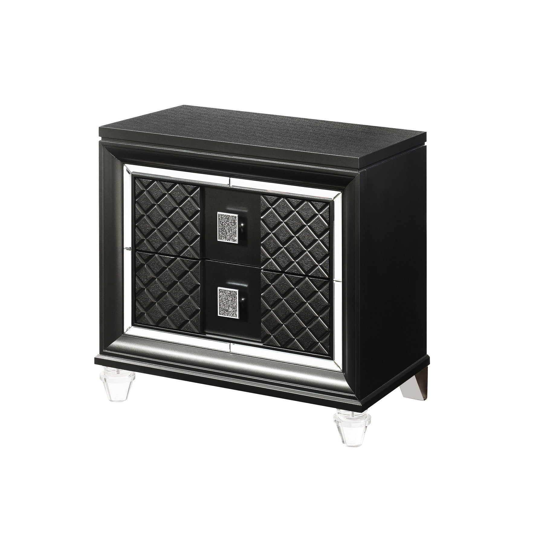 Nightstand with Sparkling Trim+Soft Closure Mechanism”-“Glamorous ...