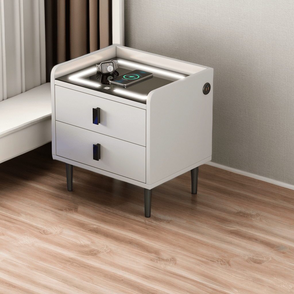 Nightstand with Wireless Charging Station,USB Charging and Adjustable ...