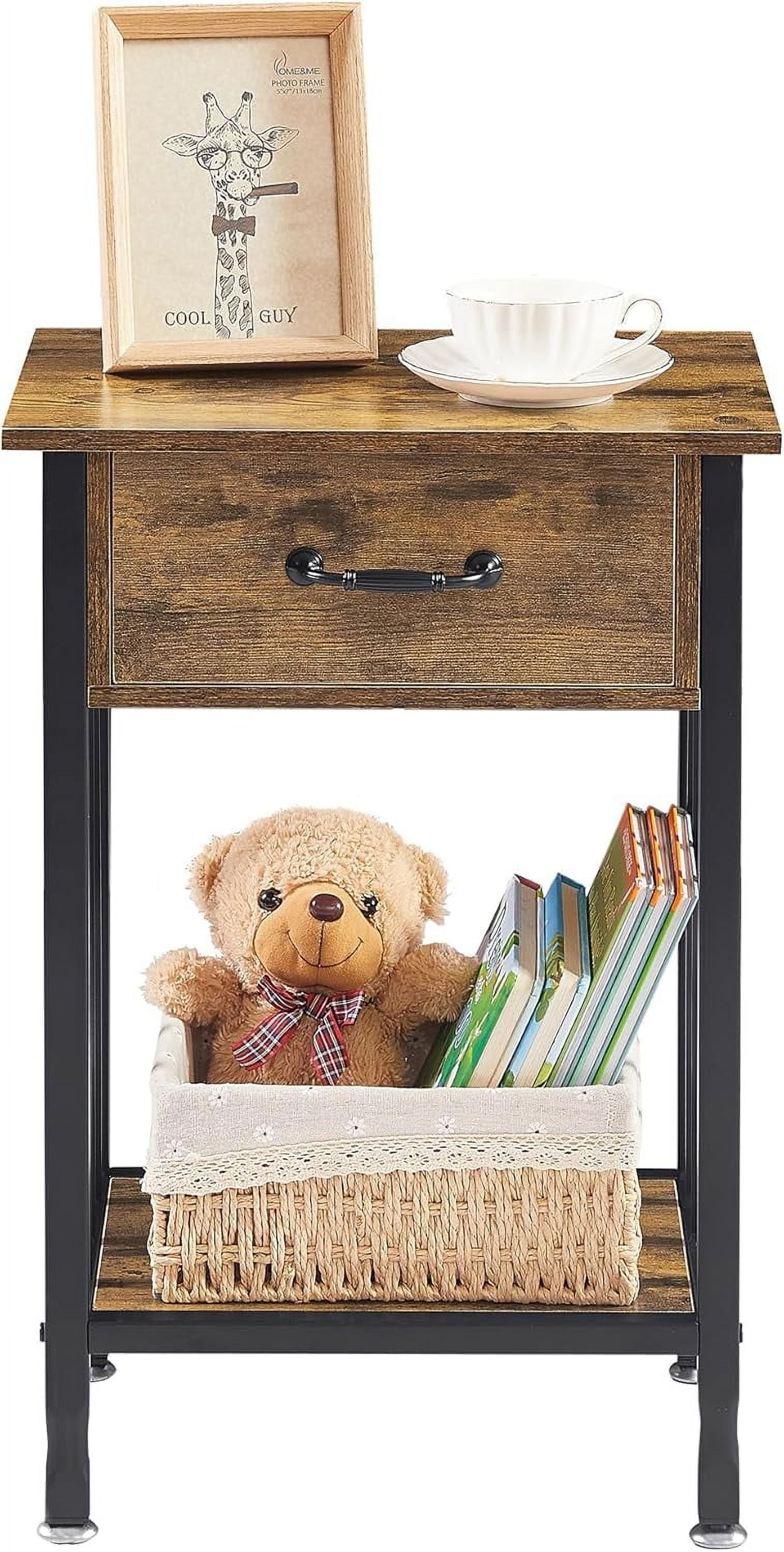 Nightstands, Industrial Side Table/End Tables with Drawer and Storage ...