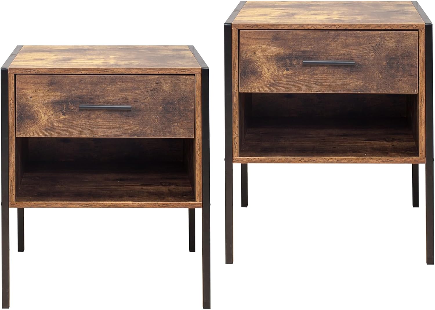 Nightstands Set of 2, Retro Bedside Tables Organizer, Bedside Furniture ...