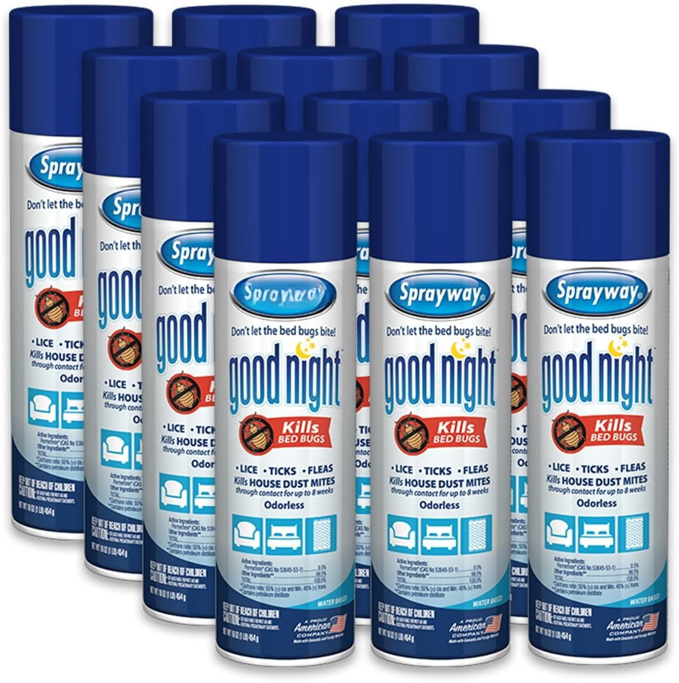 Nighttime Bed Bug Treatment Spray, 16 Ounces, 12-Pack | Scent-Free ...