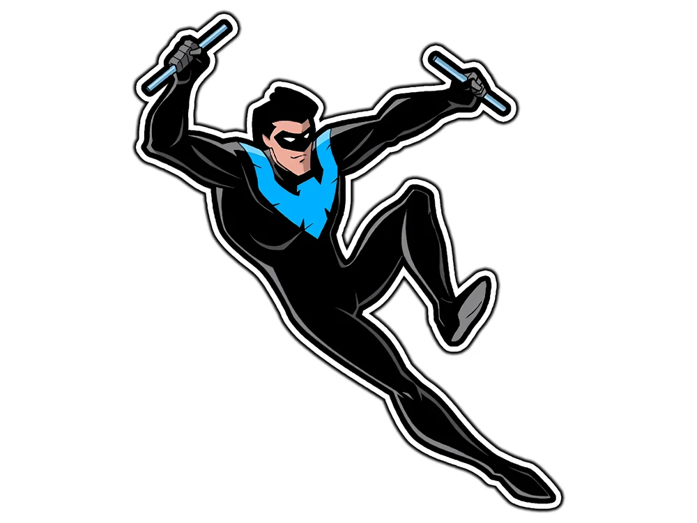 Nightwing Dc Comics Style #1 Sticker Cartoon Sticker, Phone Decal Water ...