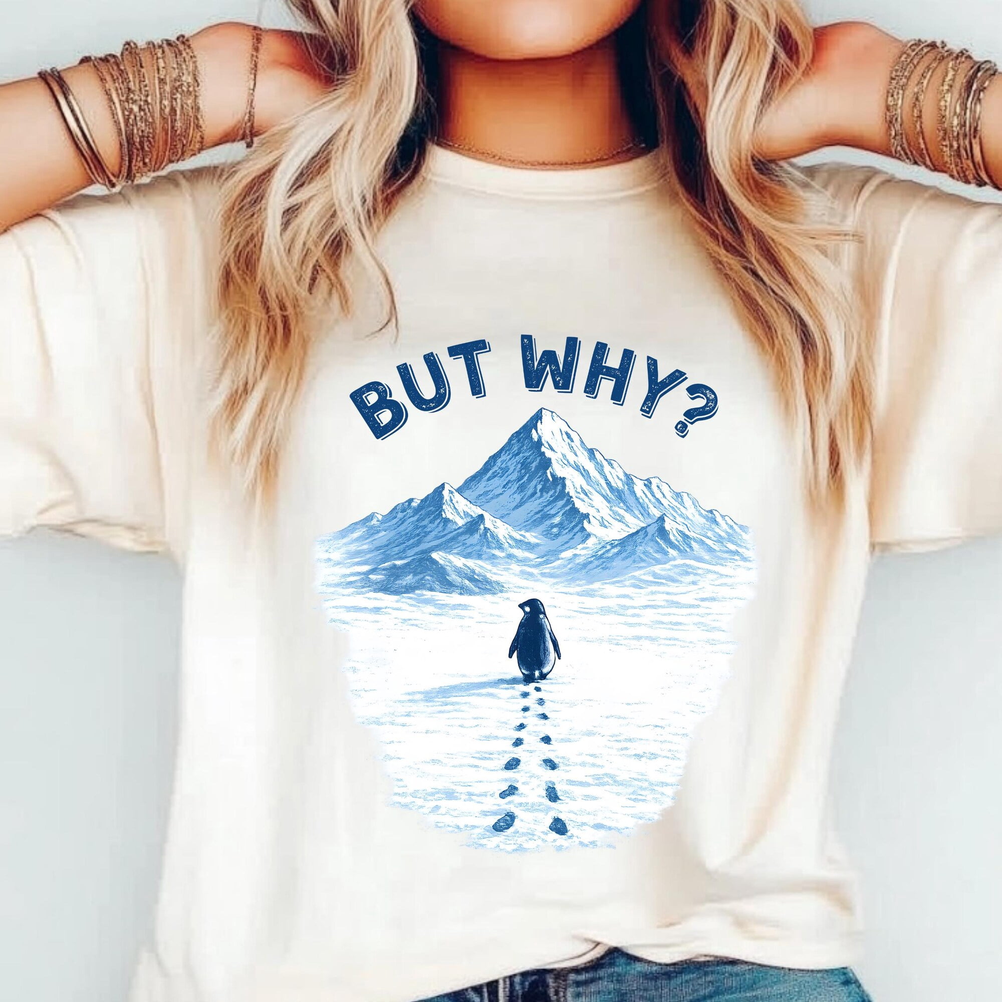 Nihilist Penguin Graphic T Shirt But Why Existential Art Design ...