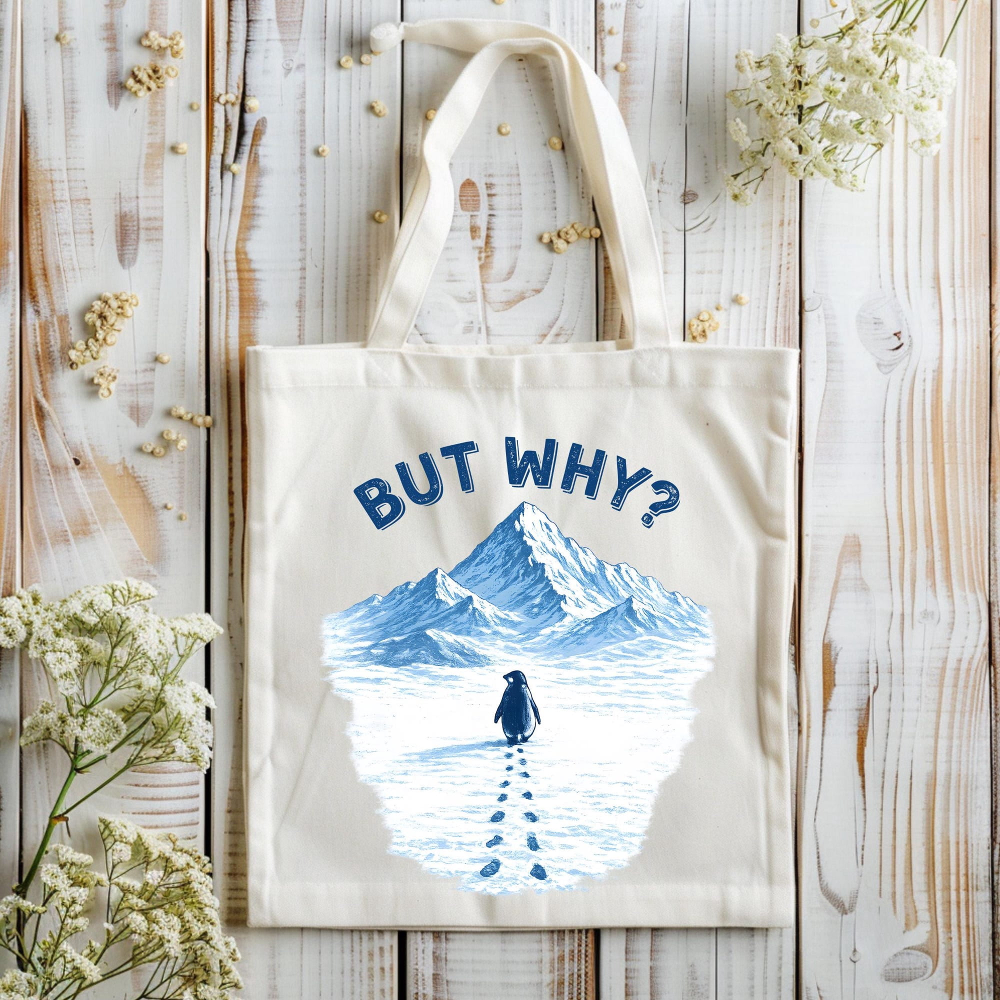 Nihilist Penguin Tote Bag But Why Existential Art Design Minimalist ...