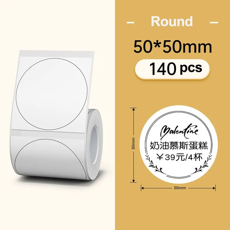 NiiMBOT B21 B3S B1 Round Label Printing Sticker Self-adhesive Thermal ...