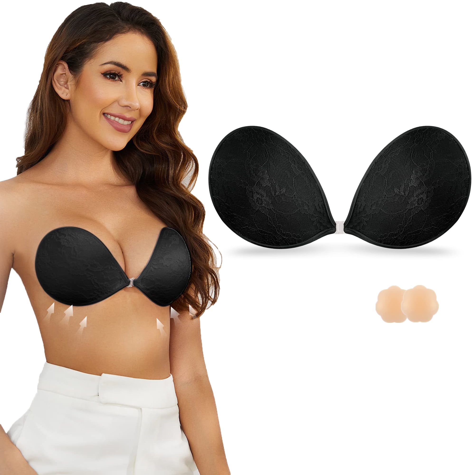 Niidor Adhesive Bra Backless Strapless Sticky Bra Invisible Push up Lifting boobs Bras for ...