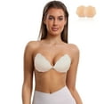 Niidor Womens Reusable Strapless Sticky Bra Adhesive Push Up Bra Invisible Bra Straps With