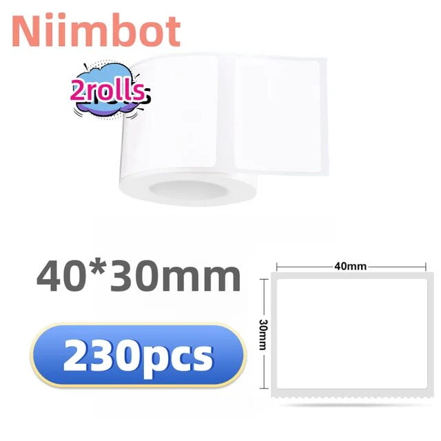 Niimbot B1 B21 B3s Label Paper Sticker self-adhesive Waterproof White Labels For Niimbot B1 ...