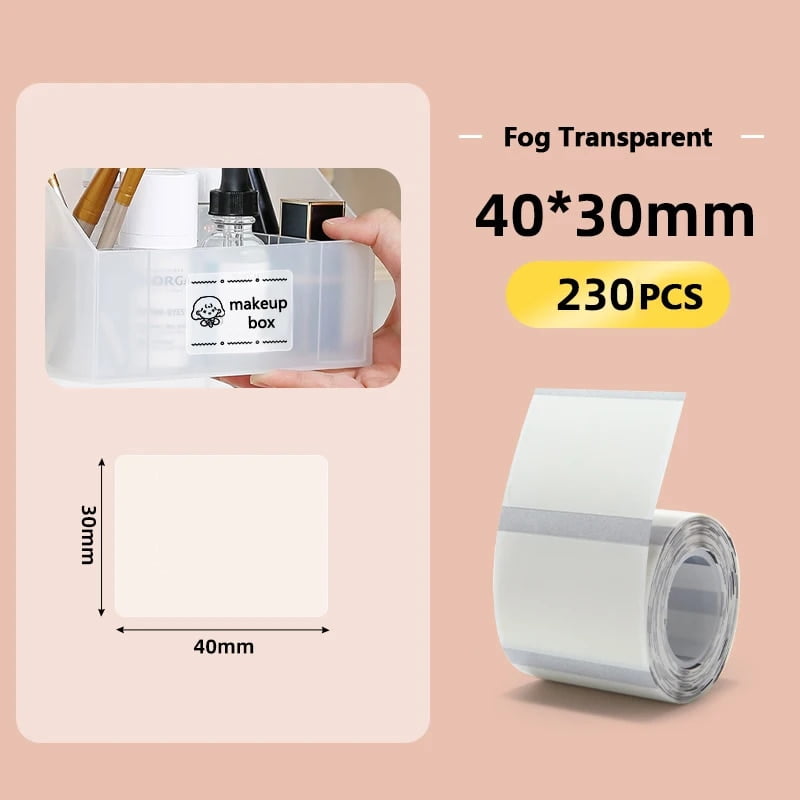 Niimbot Transparent Self-adhesive Label Paper For Mini Portable Thermal Printer Round Sticker ...