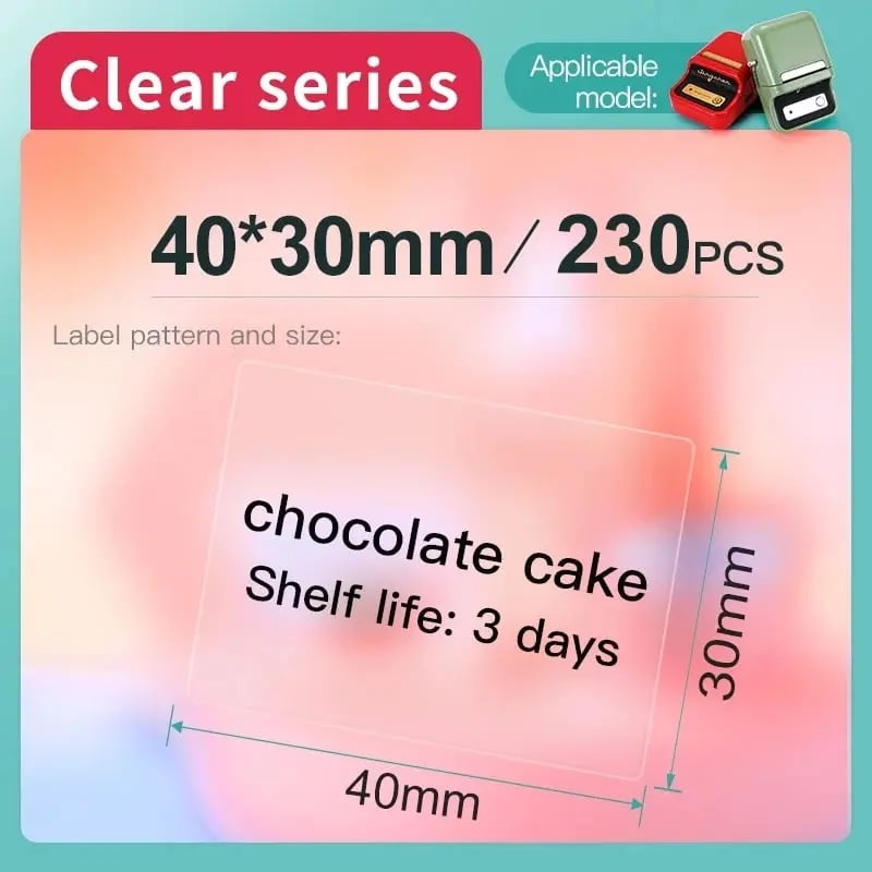 Niimbot Transparent Self-adhesive Label Paper For Mini Portable Thermal ...