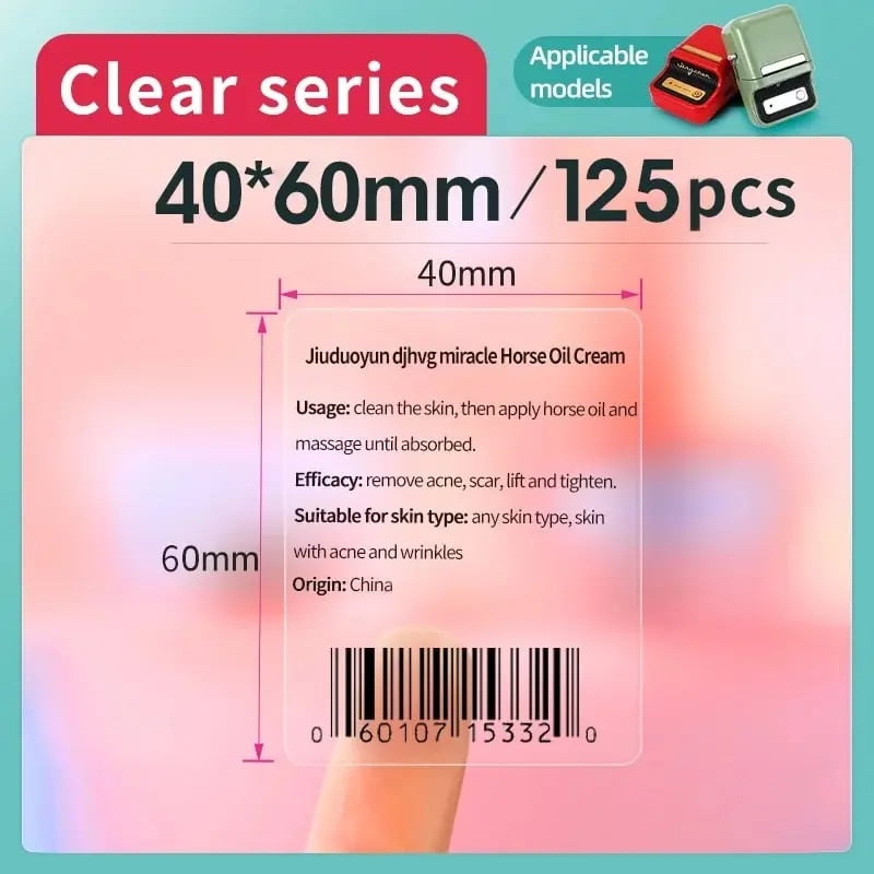 Niimbot Transparent Self-adhesive Label Paper For Mini Portable Thermal Printer Round Sticker ...