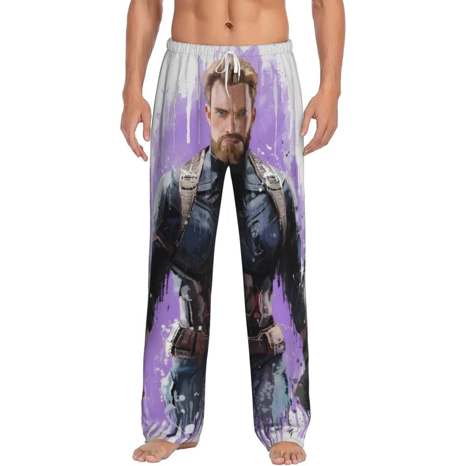 Niiseo Captain America (5) Print Men's Pajama Pants with Drawstring ...