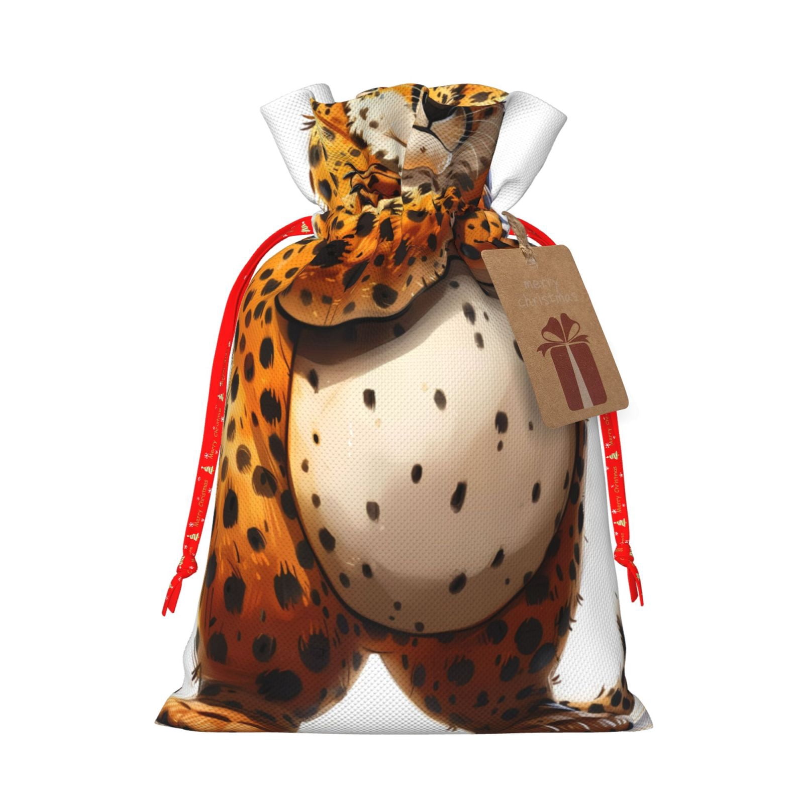 Niiseo Cartoon Cheetah With Attitude Print Christmas Gift Bag ...