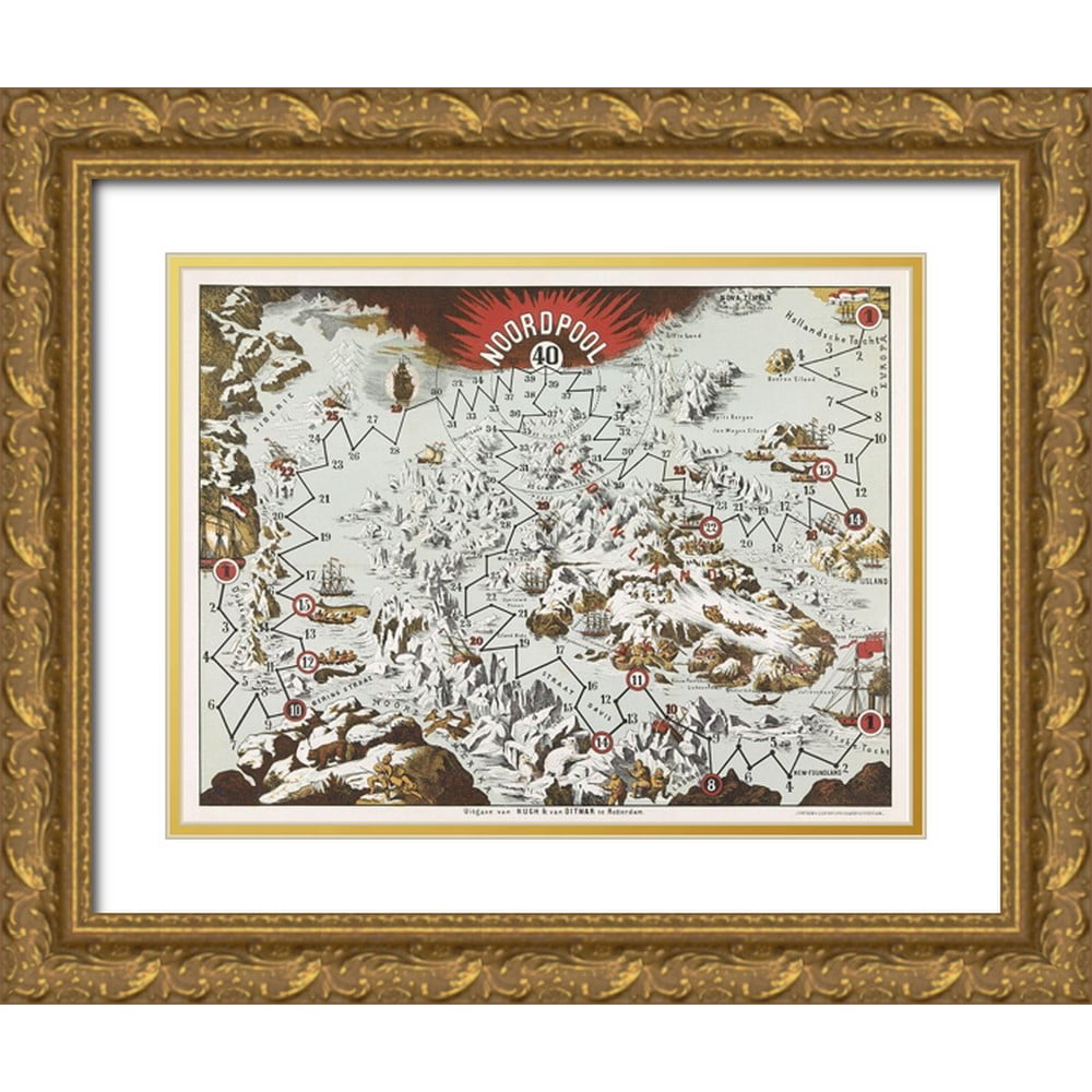 Nijgh and Van Ditmar 32x25 Gold Ornate Wood Framed with Double Matting ...