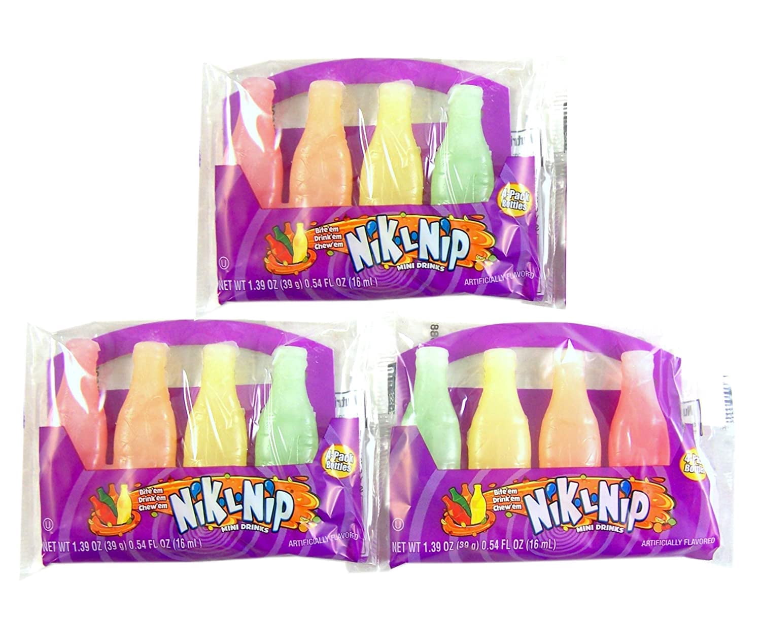 Nik-L-Nip Mini Drinks Candy, 1.39 Ounce, Pack of 3 1.39 Ounce (Pack of ...