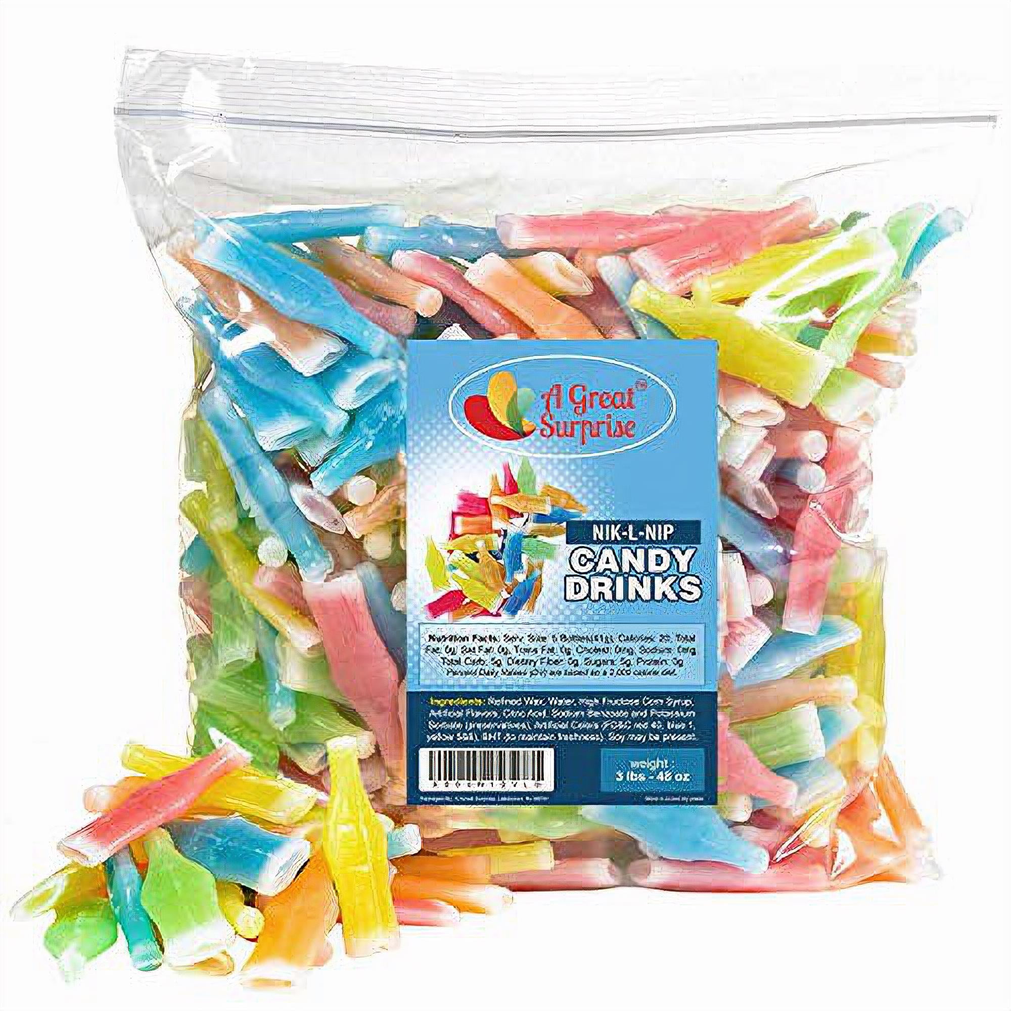 Nik-L-Nip Wax Bottles Candy Drinks, 3 LB Bulk Candy - Walmart.com