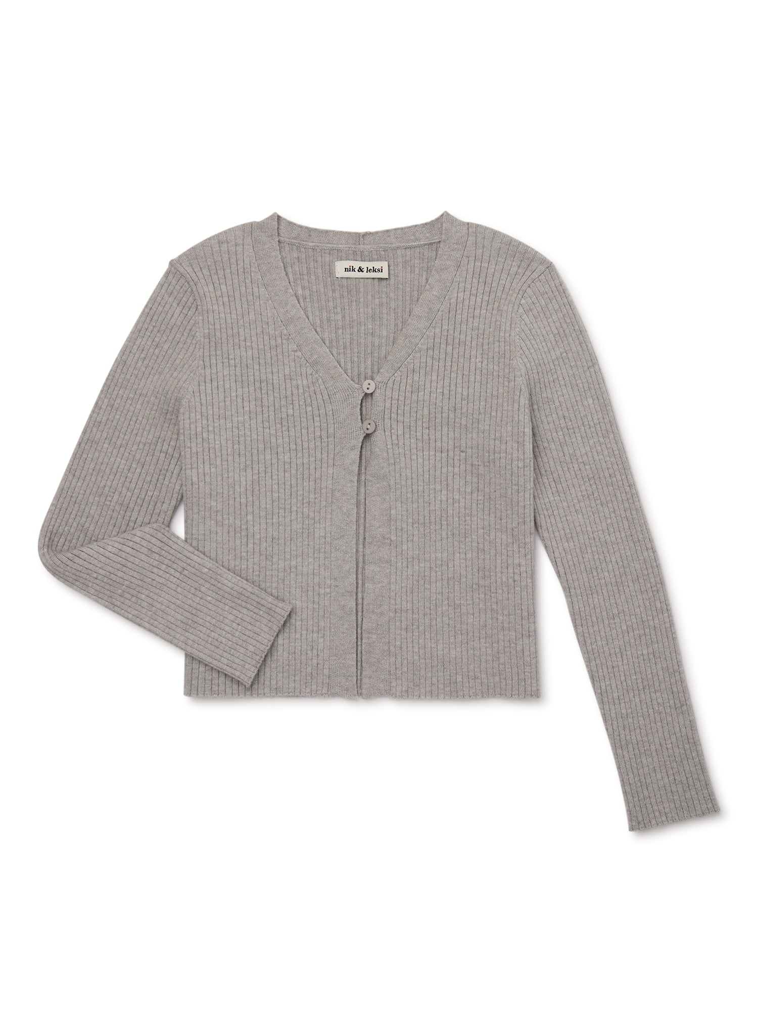 Nik and Leksi Girls Ribbed Flyaway Cardigan, Sizes 4-16, Long Sleeve ...