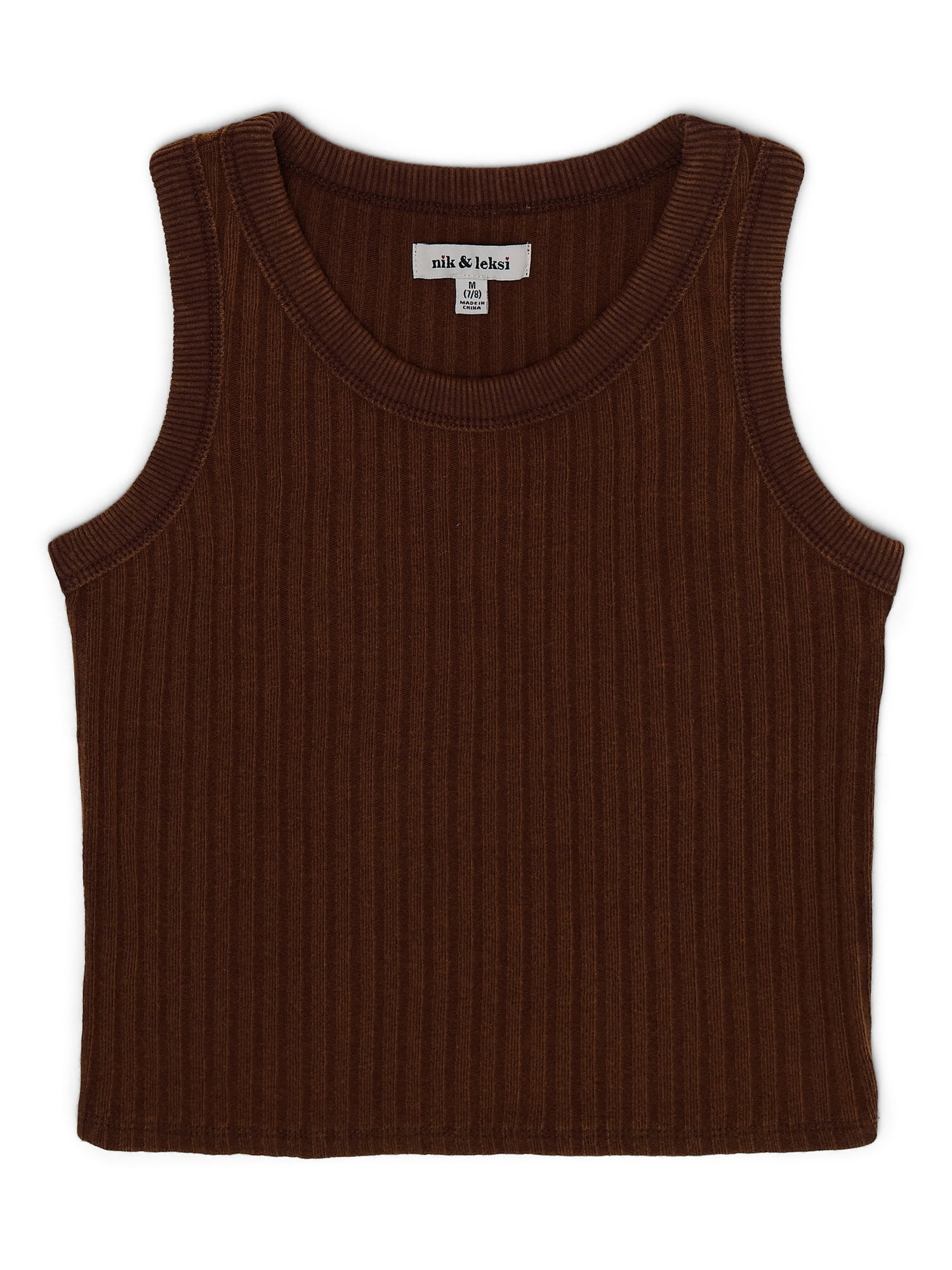 Nik & Leksi Tween Acid Wash Ribbed Tank - Sleeveless Top - Walmart.com