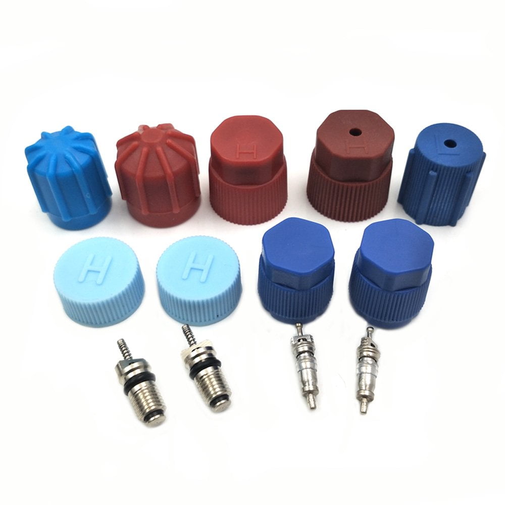 Nikauto 1Set R134a AC Compressor Caps and Valve Cores Seal Kit, 13 ...