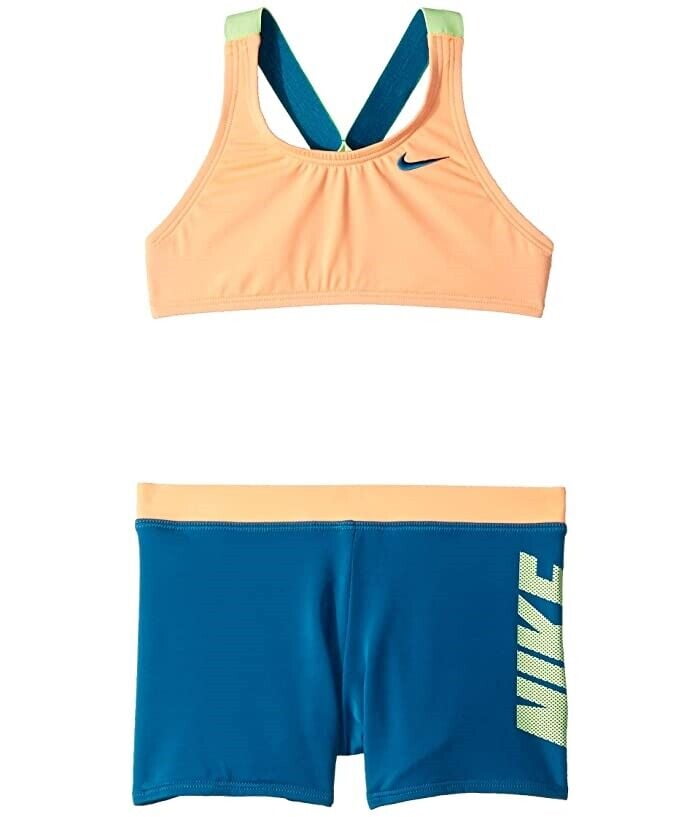 Nike 237287 Girls Rift Prism Sport Bikini Set Swimwear Orang/Blue Size ...
