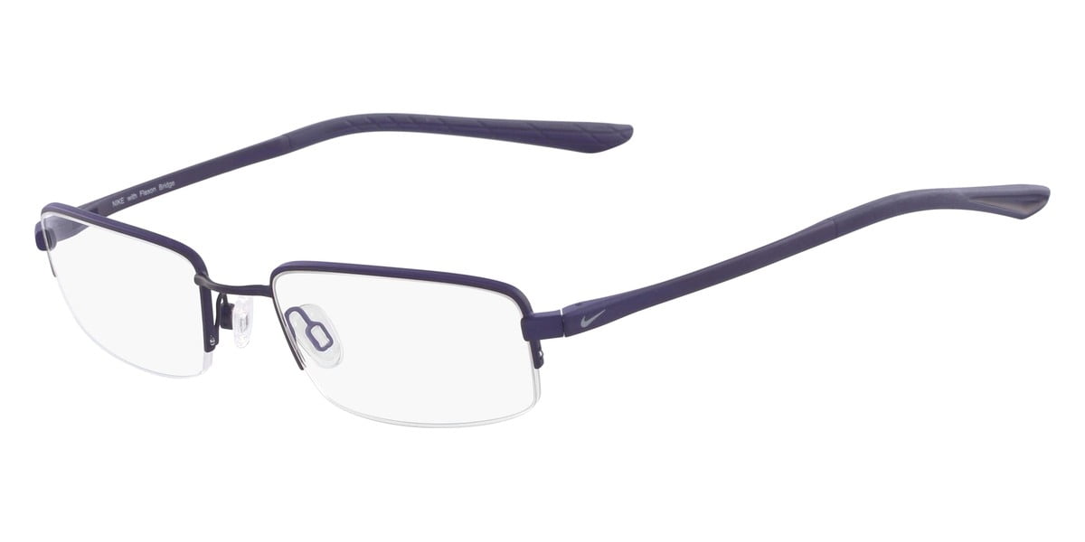 Nike 4292 Half Rim Rectangle Satin Navy Eyeglasses - Walmart.com