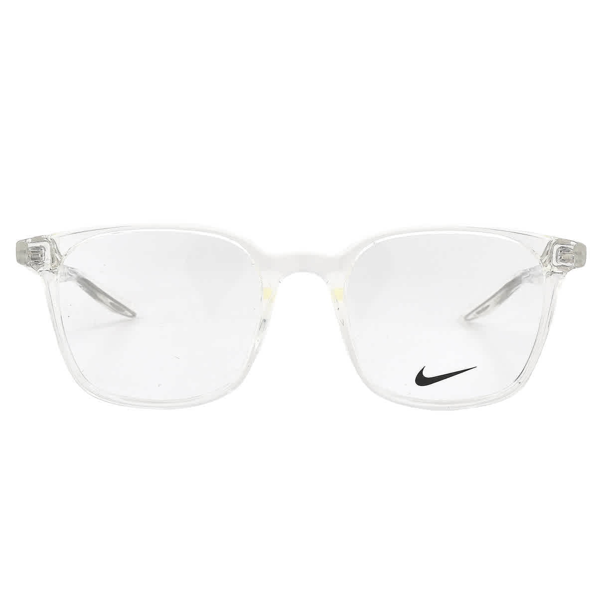 Nike 7124 900 Men's Full Rim Clear Square Plastic Frame Eyeglasses ...