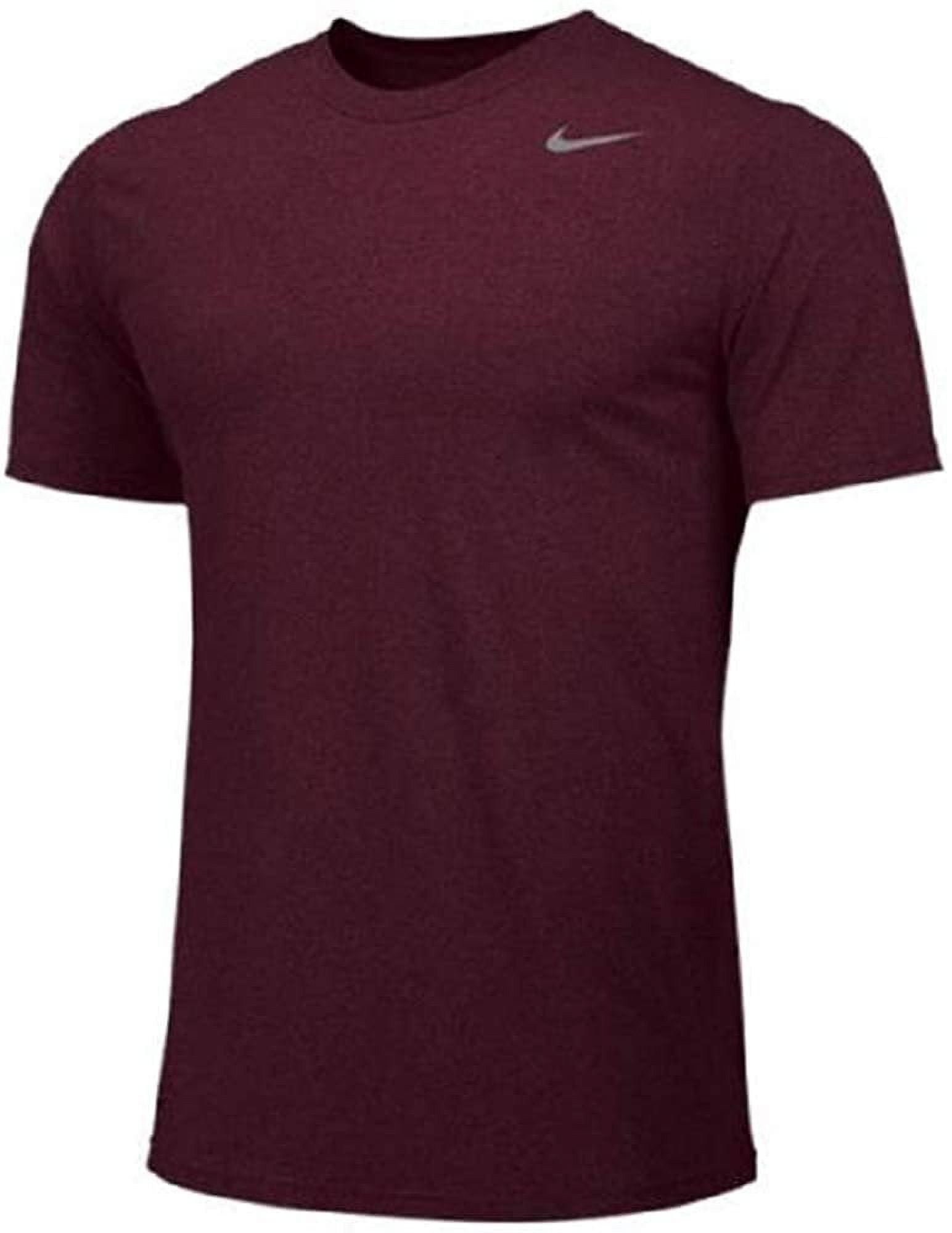 Nike 727982-669: Men's Dri-Fit Legend Deep Maroon Short Sleeve T-Shirt ...