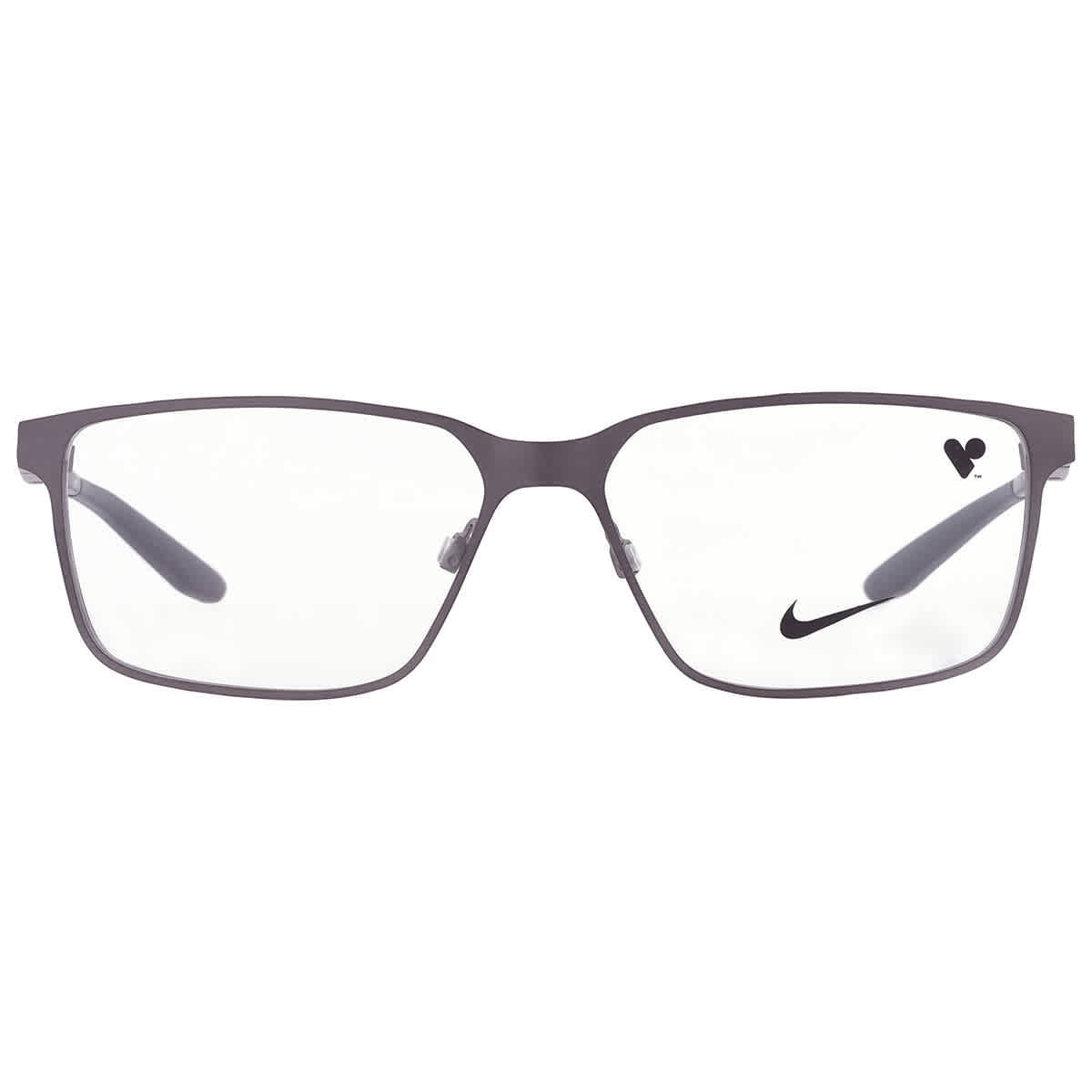 Nike 8048 Full Rim Rectangle Brushed Gunmetal/Black Eyeglasses ...