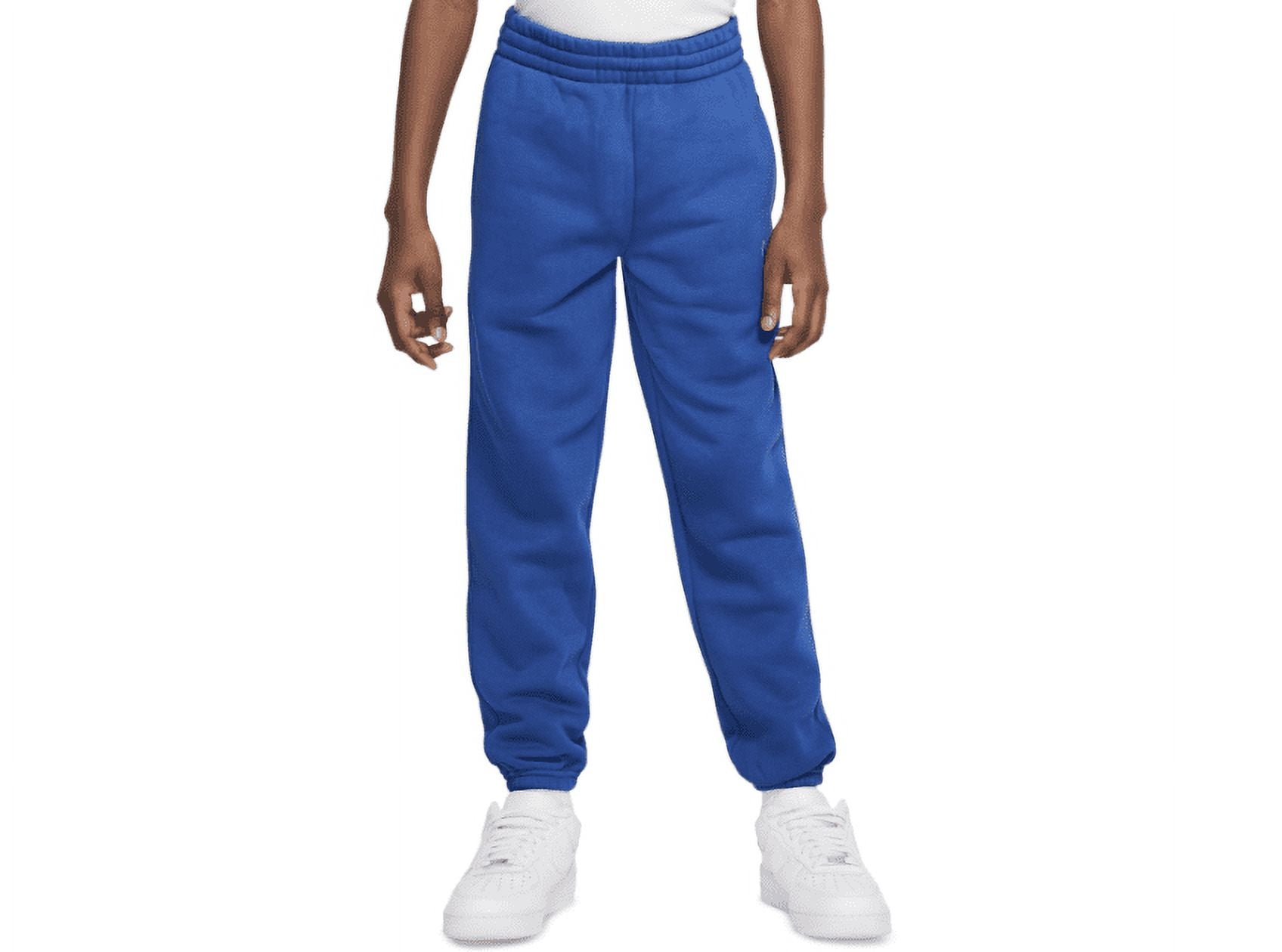 Nike Air Big Kids Logo-Print Brushed Fleece Sweatpants - Game Royal ...