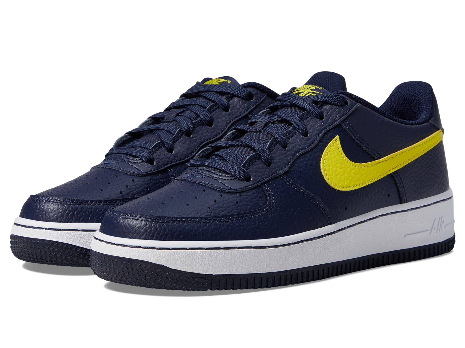 Nike Air Force 1 (Big Kid) (Boys, Obsidian/Opti Yellow/White, 6.5 Big ...