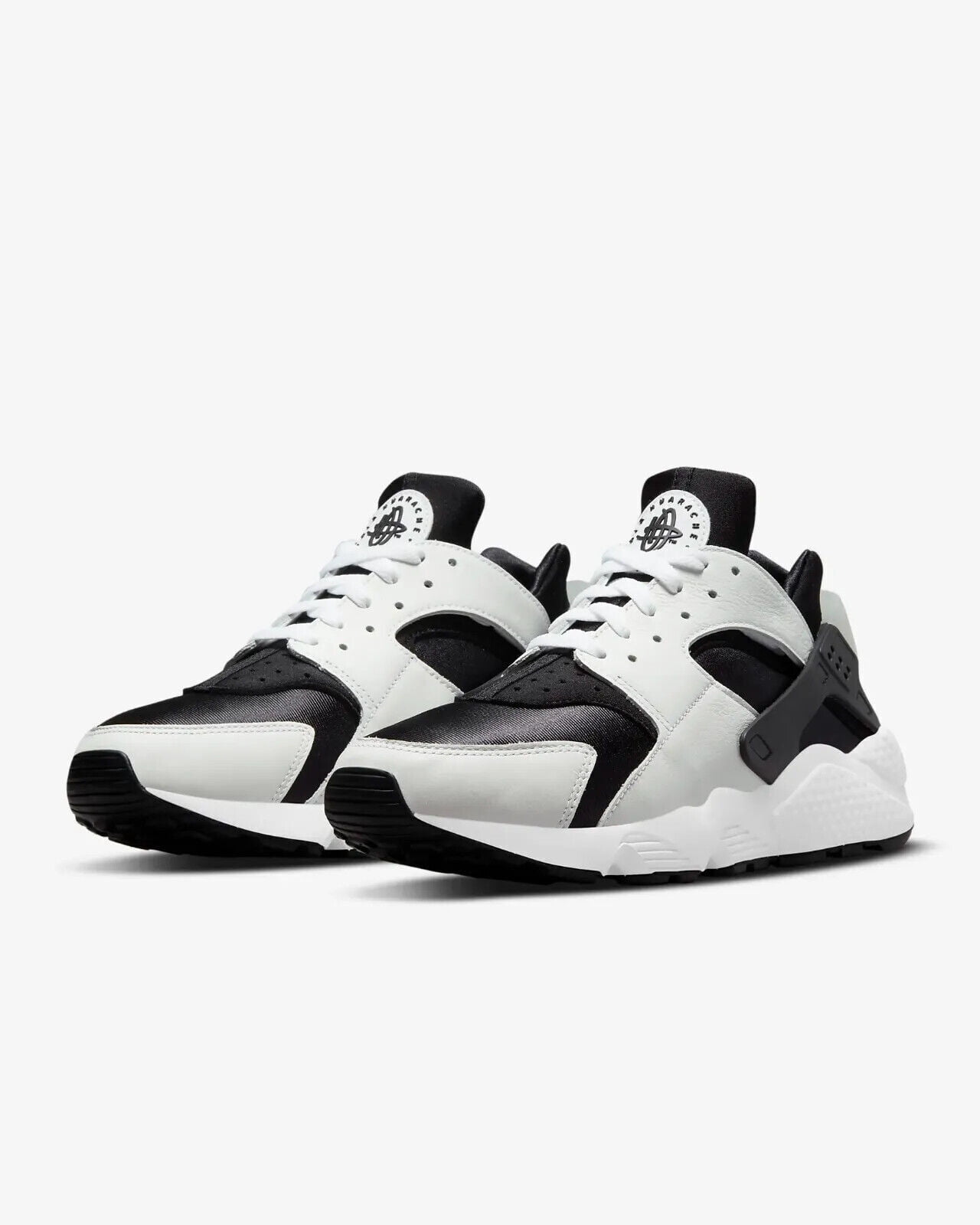 Nike Air Huarache DD1068-001 Mens Black White Leather Running Sneaker ...