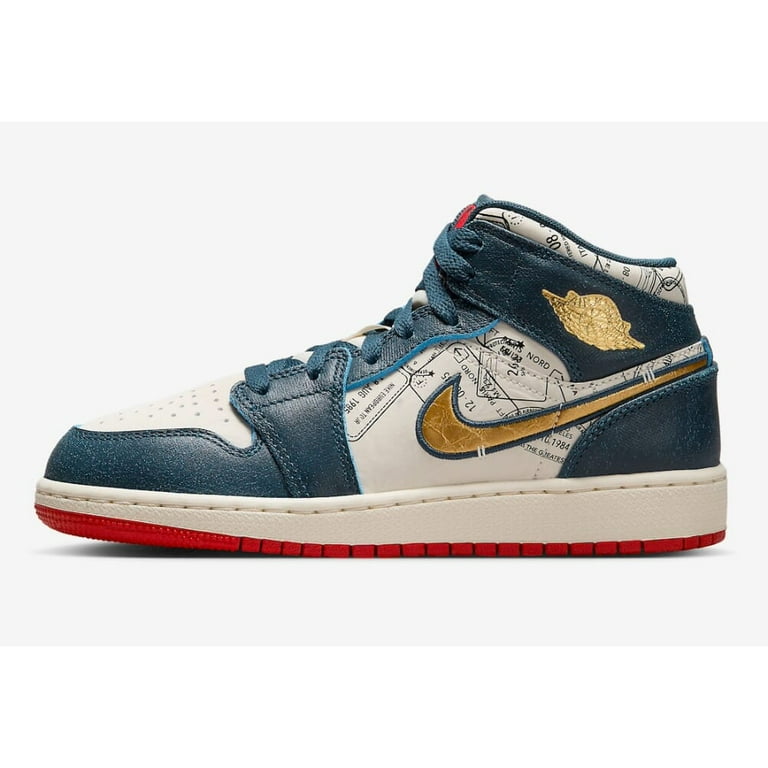 Nike Air Jordan 1 Mid SE Armory Navy Metallic Gold FN1353 400 Men s Size 6 Medium Walmart