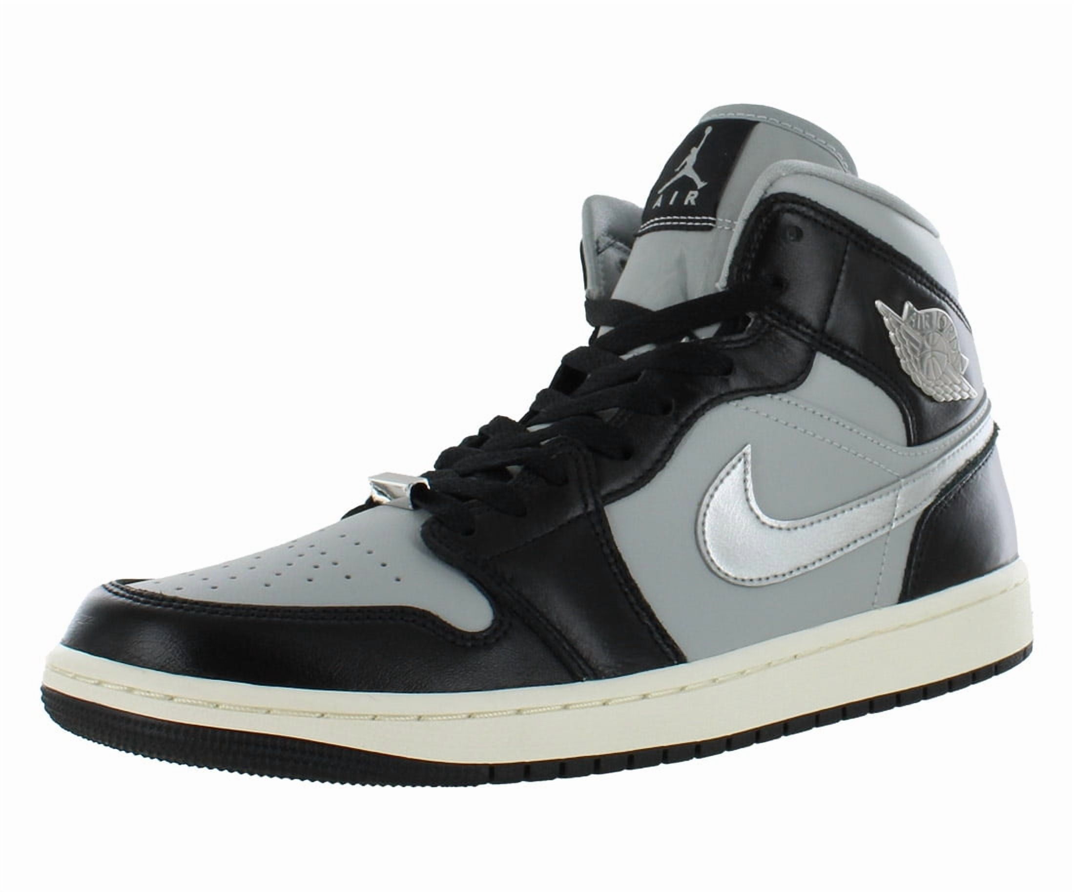 Nike Air Jordan 1 Mid SE Black/Metallic Silver FB9892-002 Women's Size ...