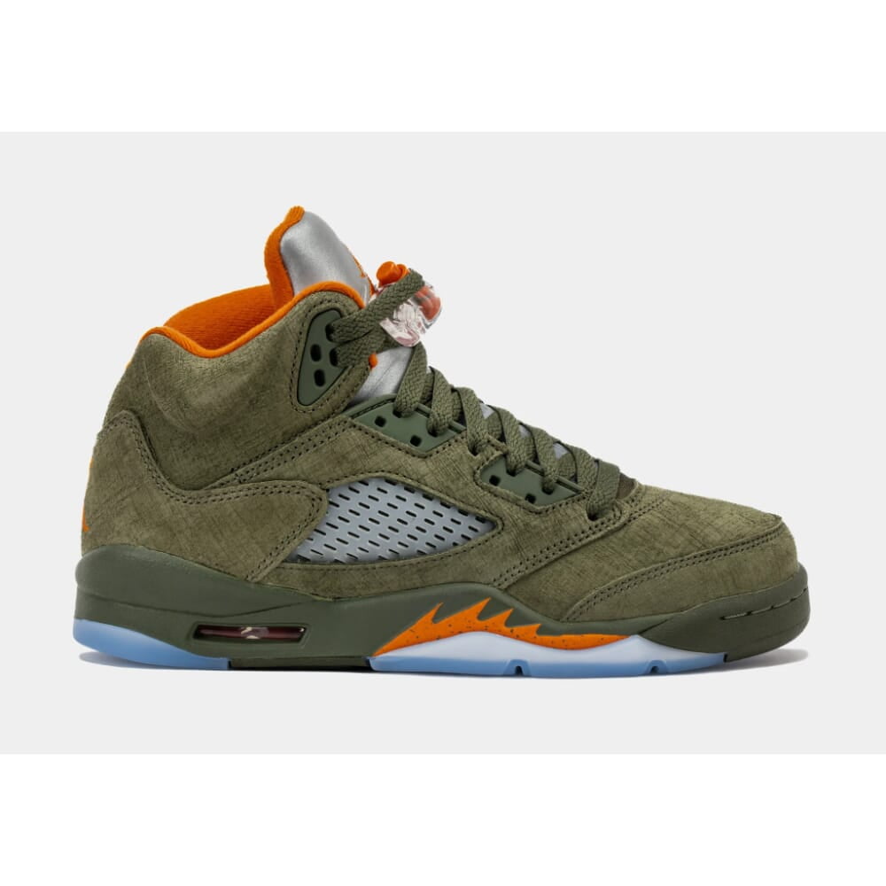 Nike Air Jordan 5 Retro Army Olive/Solar Orange 440888-308 Grade-School ...