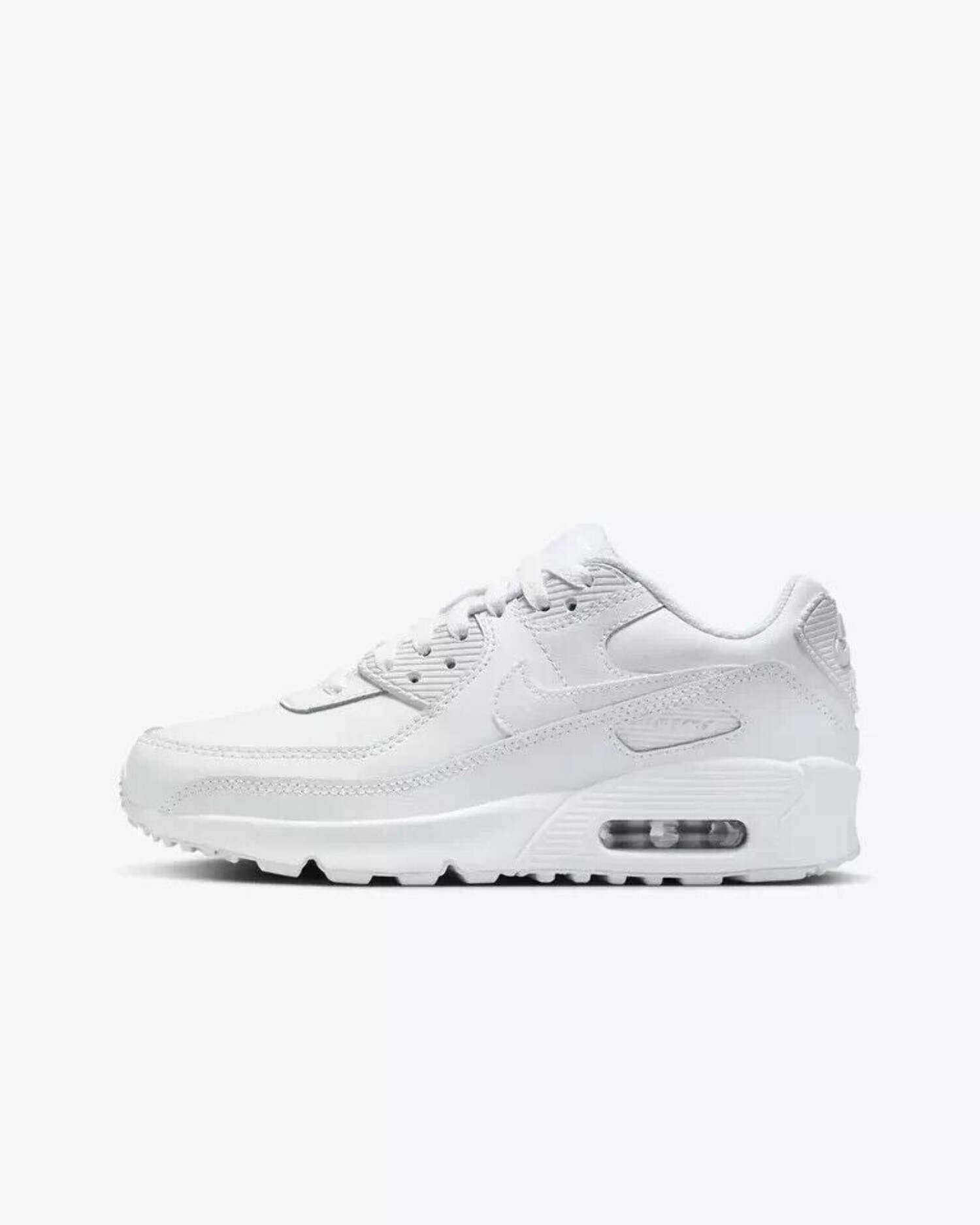 Nike Air Max 90 HF6358-102 Sneaker Kids White Lace-Up Grade School ...