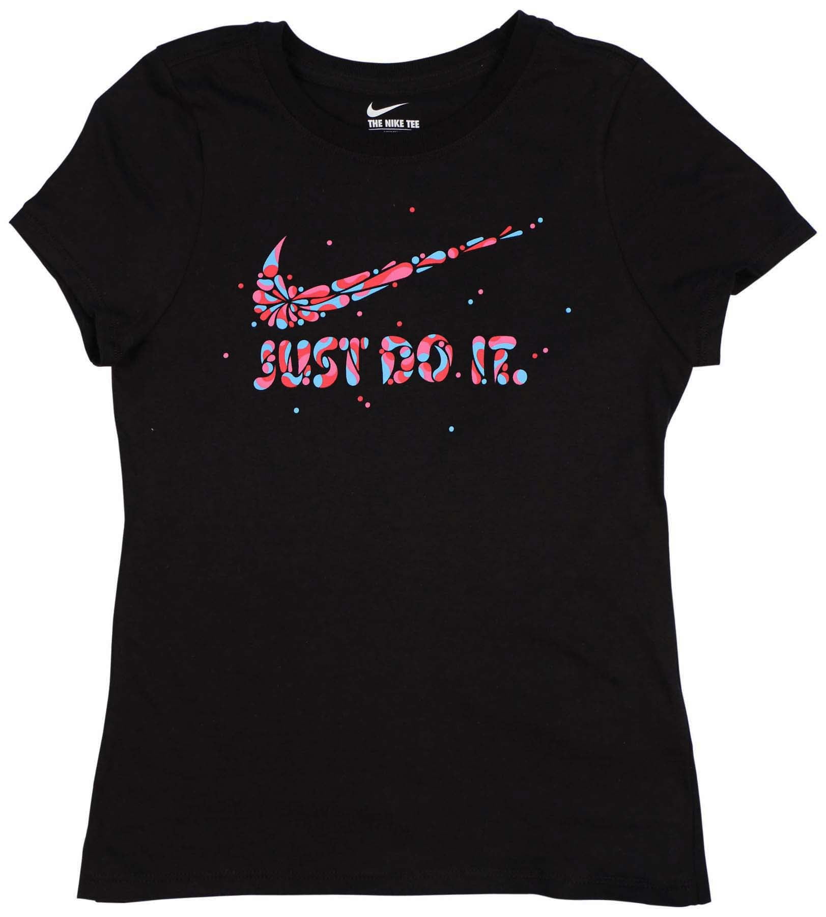 Nike Big Girls' (7-16) Swoosh Just Do It Explode T-Shirt-Black ...