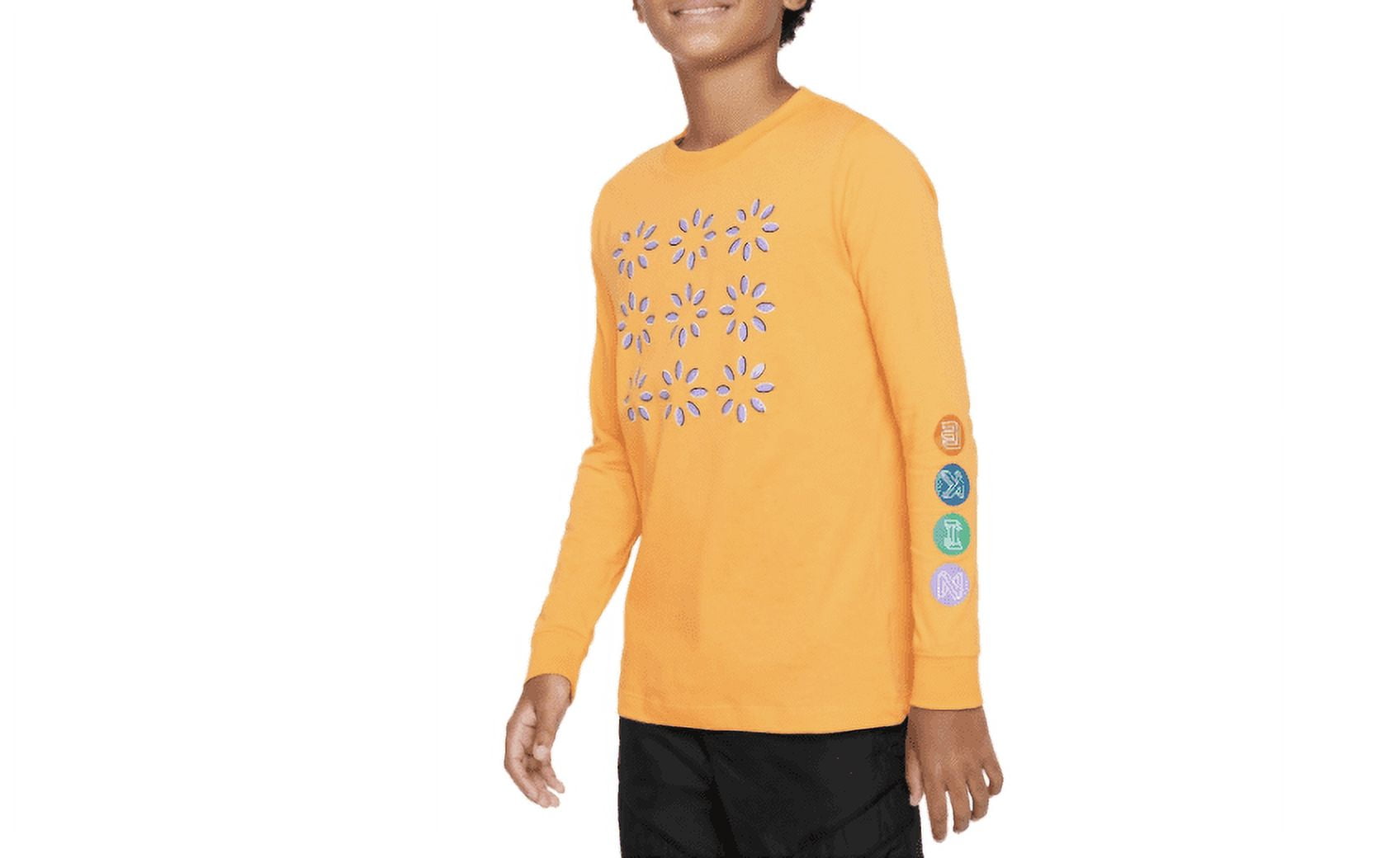 Nike Big Kids Sportswear Relaxed-Fit Printed Long-Sleeve T-Shirt ...